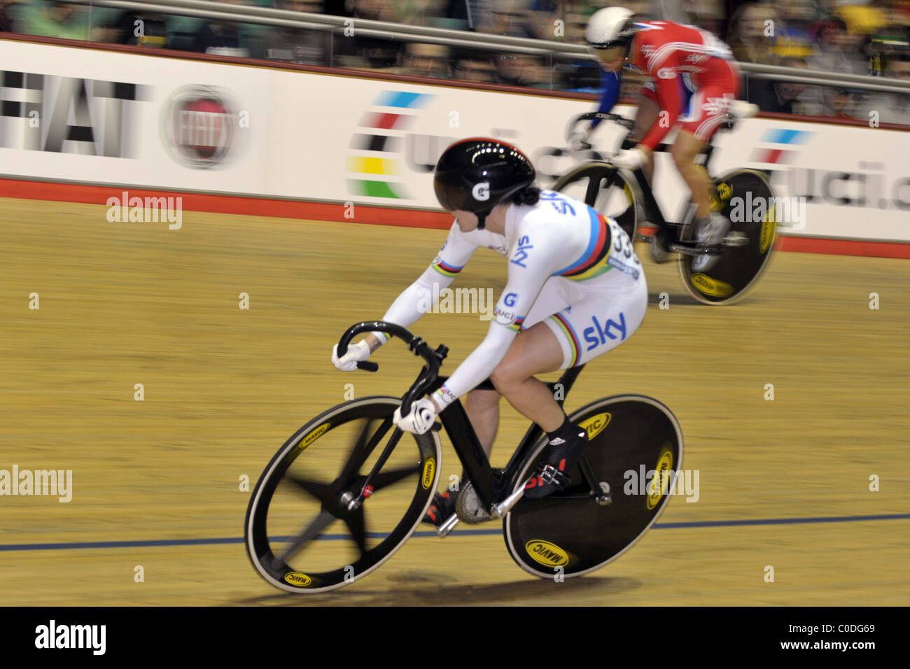 track cycling Womens Sprint. UCI Track World Cup Manchester Velodrome ...