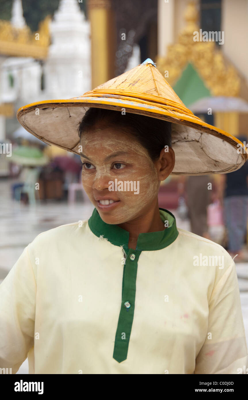 Myanmar (aka Burma), Yangon (aka Rangoon). Stupa Shewedagon, local ...