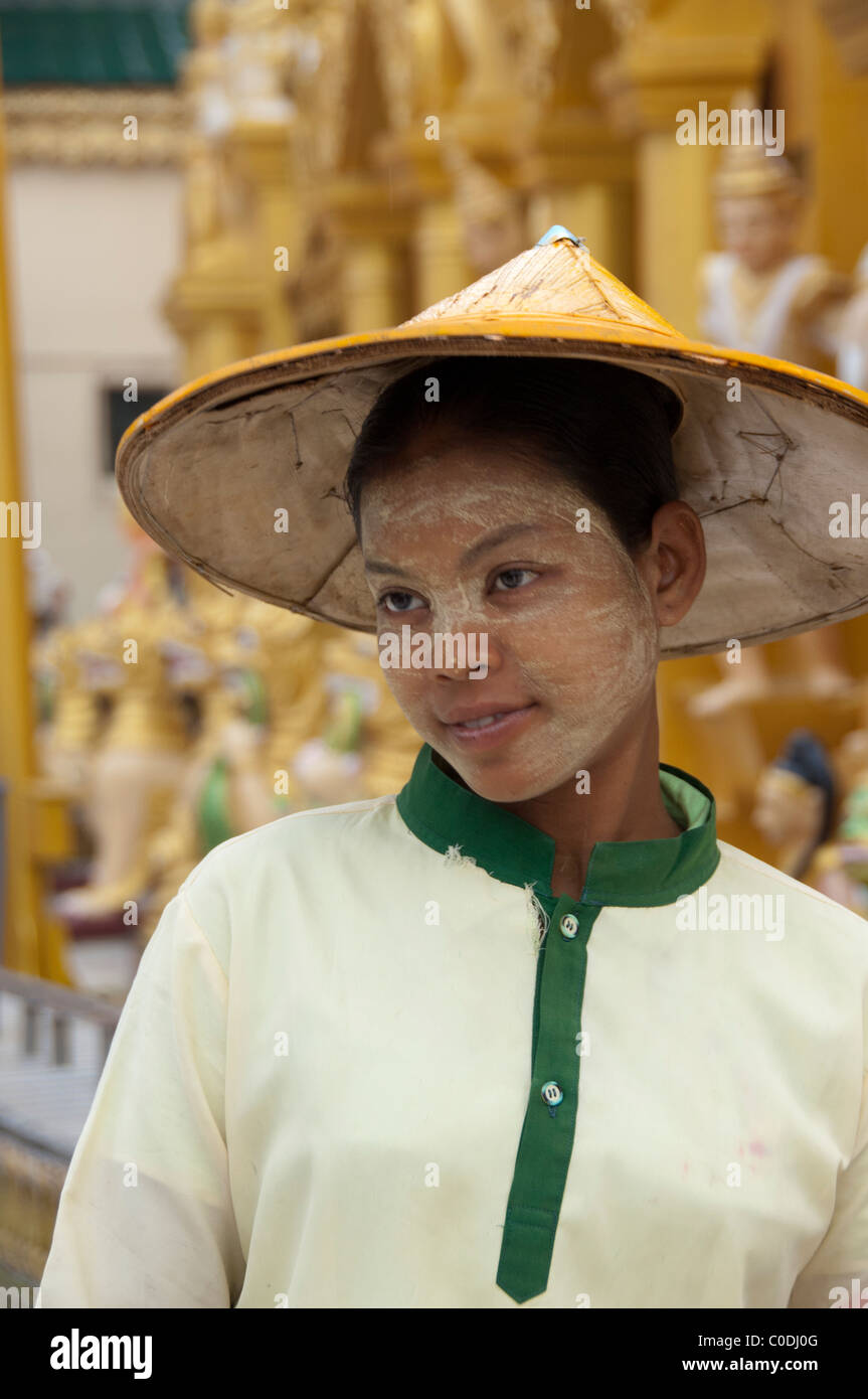 Myanmar (aka Burma), Yangon (aka Rangoon). Stupa Shewedagon, local ...