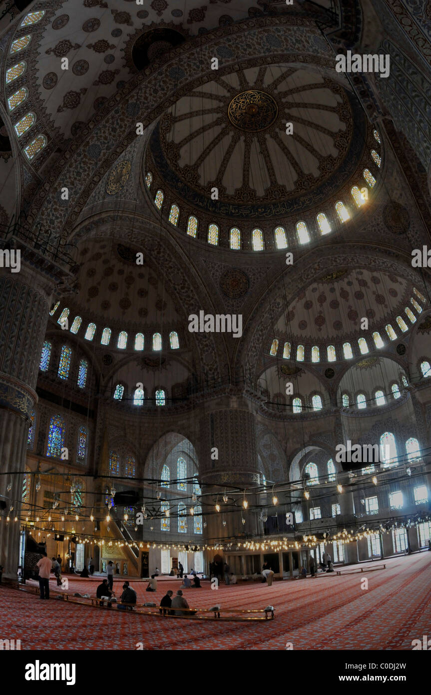 Interior blue mosque Istanbul Turkey Stock Photo - Alamy