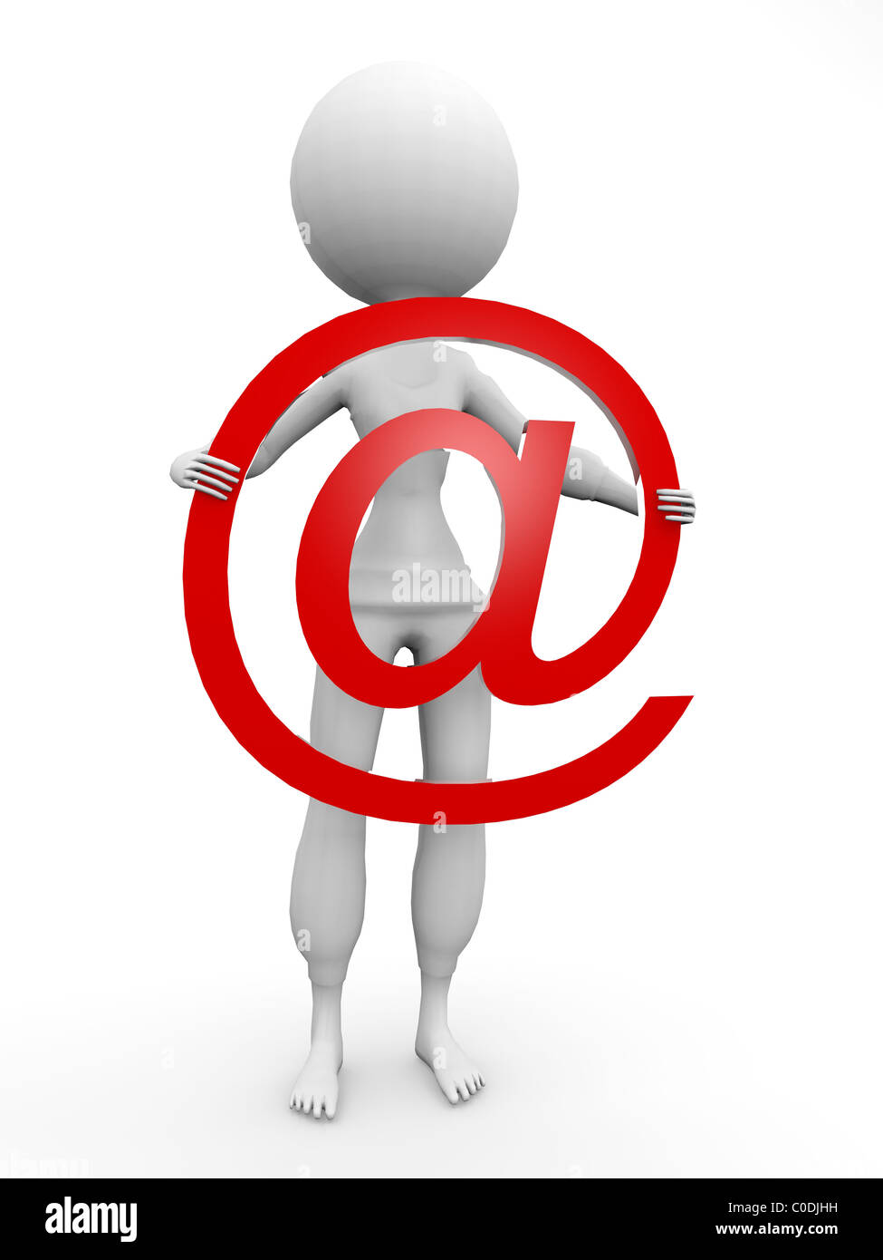 white figure with email alias letter Stock Photo - Alamy