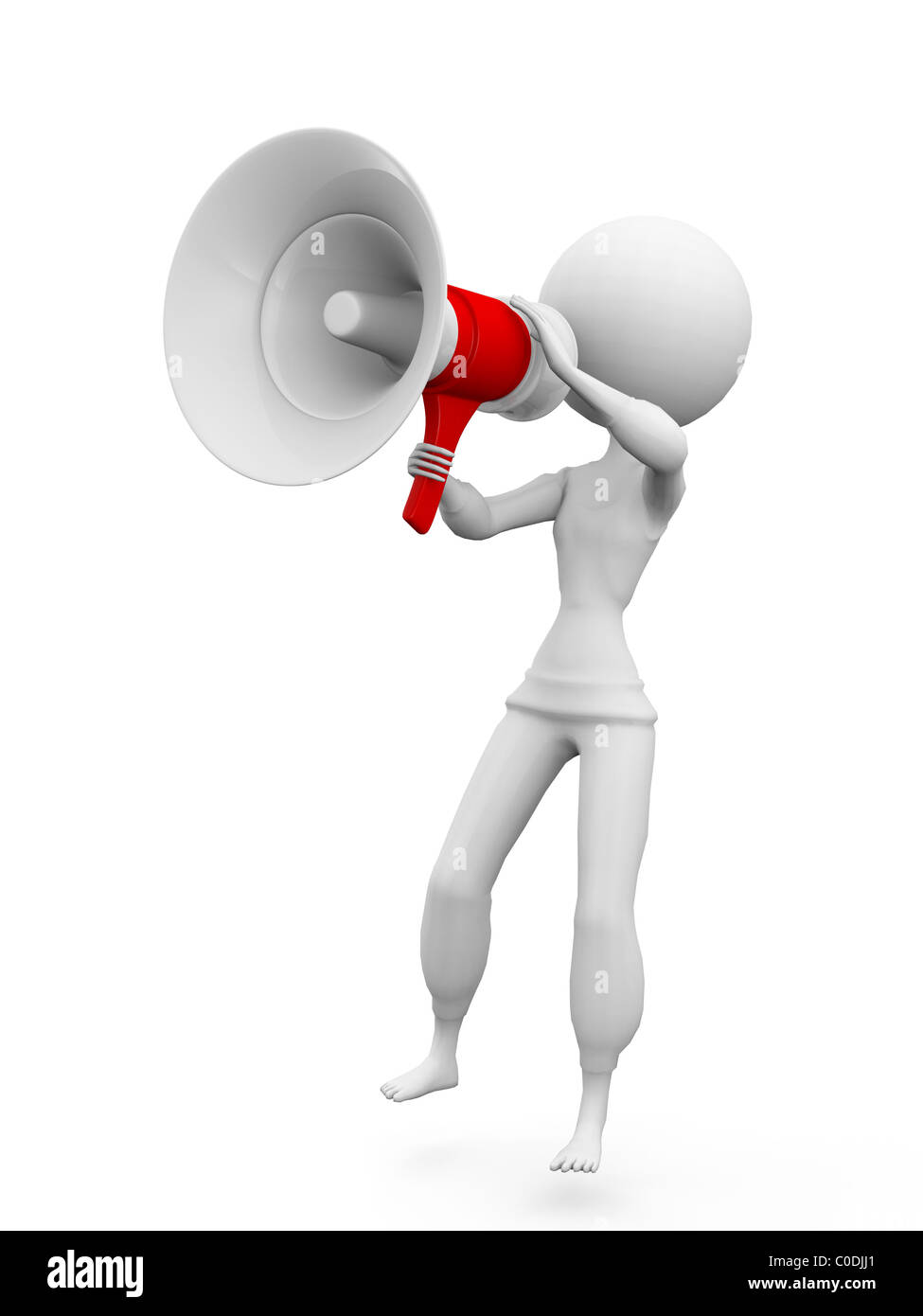3d human megaphone white red loud voice talk Cut Out Stock Images ...