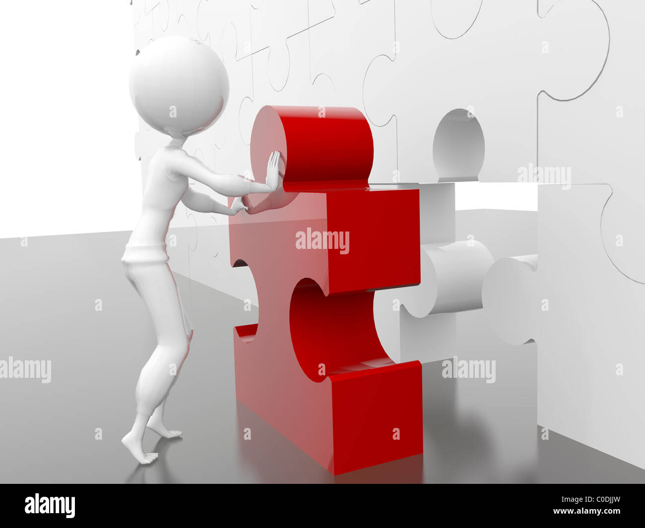 business figure building a puzzle Stock Photo - Alamy