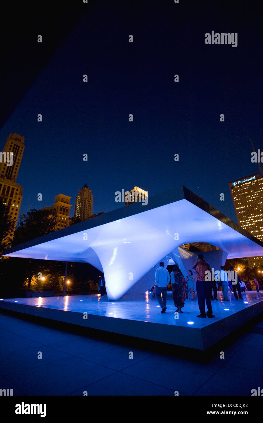 UNStudio Burnham Pavilion at night, Chicago, Illinois. Designed by ...