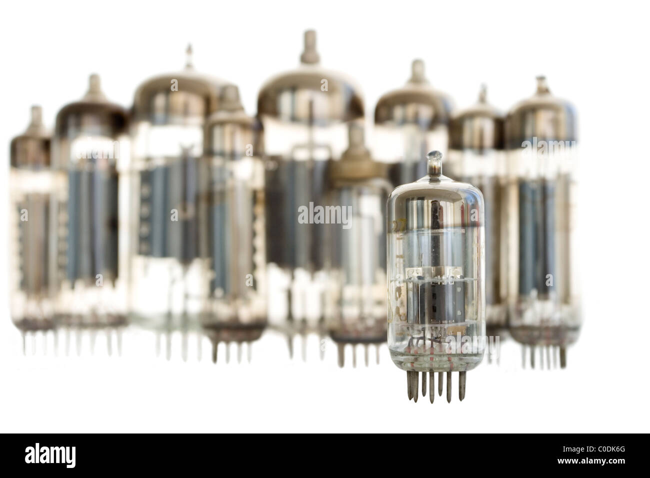 Electronic vacuum tube on a white background Stock Photo - Alamy