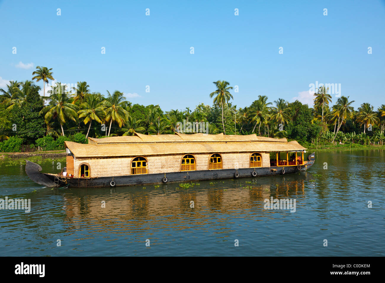 Houseboat on Kerala backwaters Stock Photo - Alamy