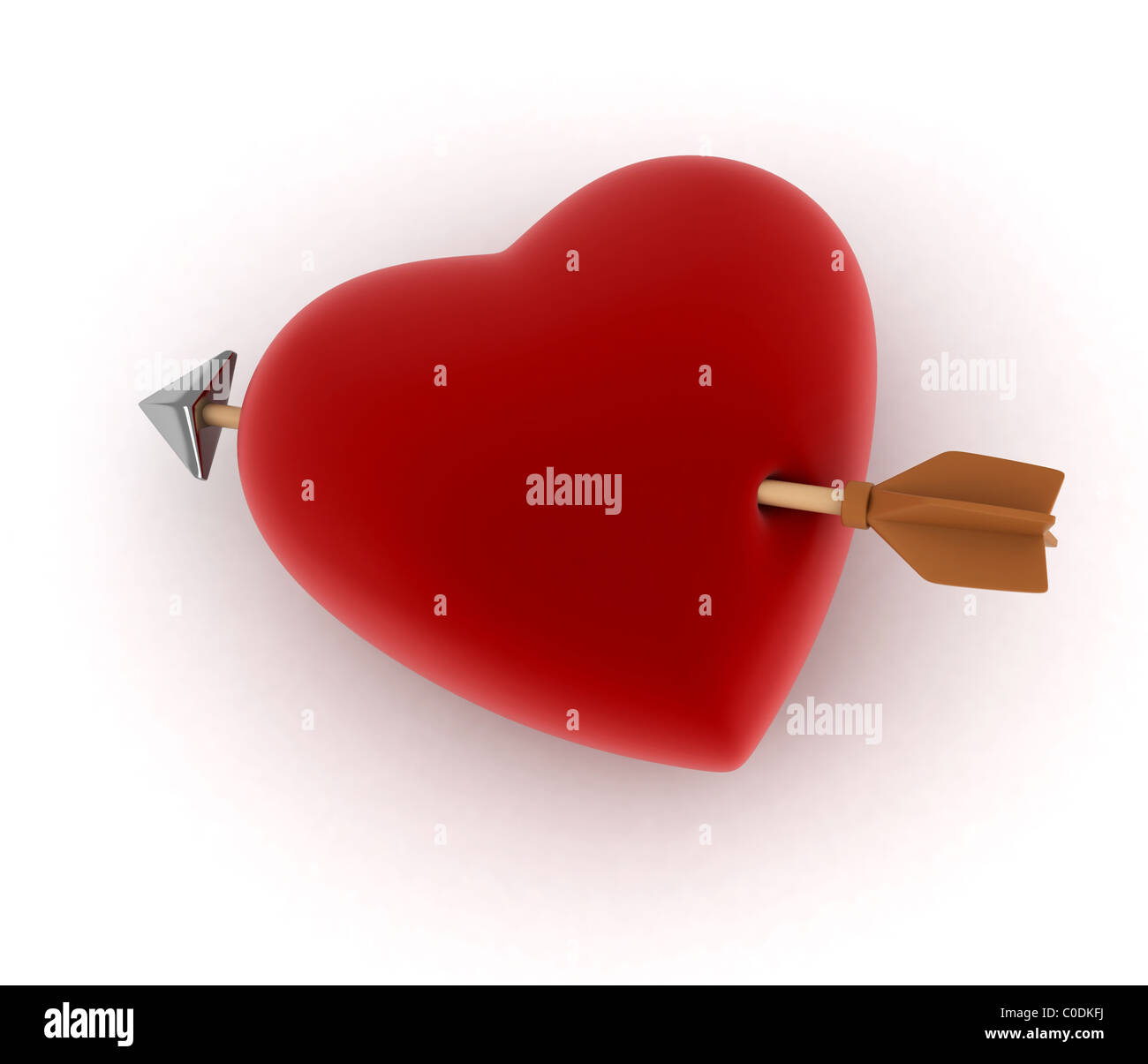 Illustration of a Heart Hit by an Arrow Stock Photo - Alamy