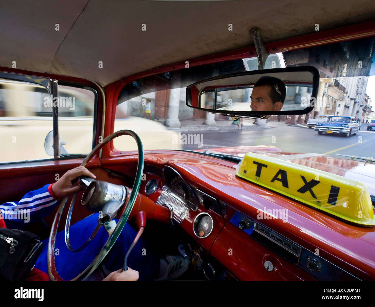Taxi driver cab interior Havana Cuba Stock Photo - Alamy