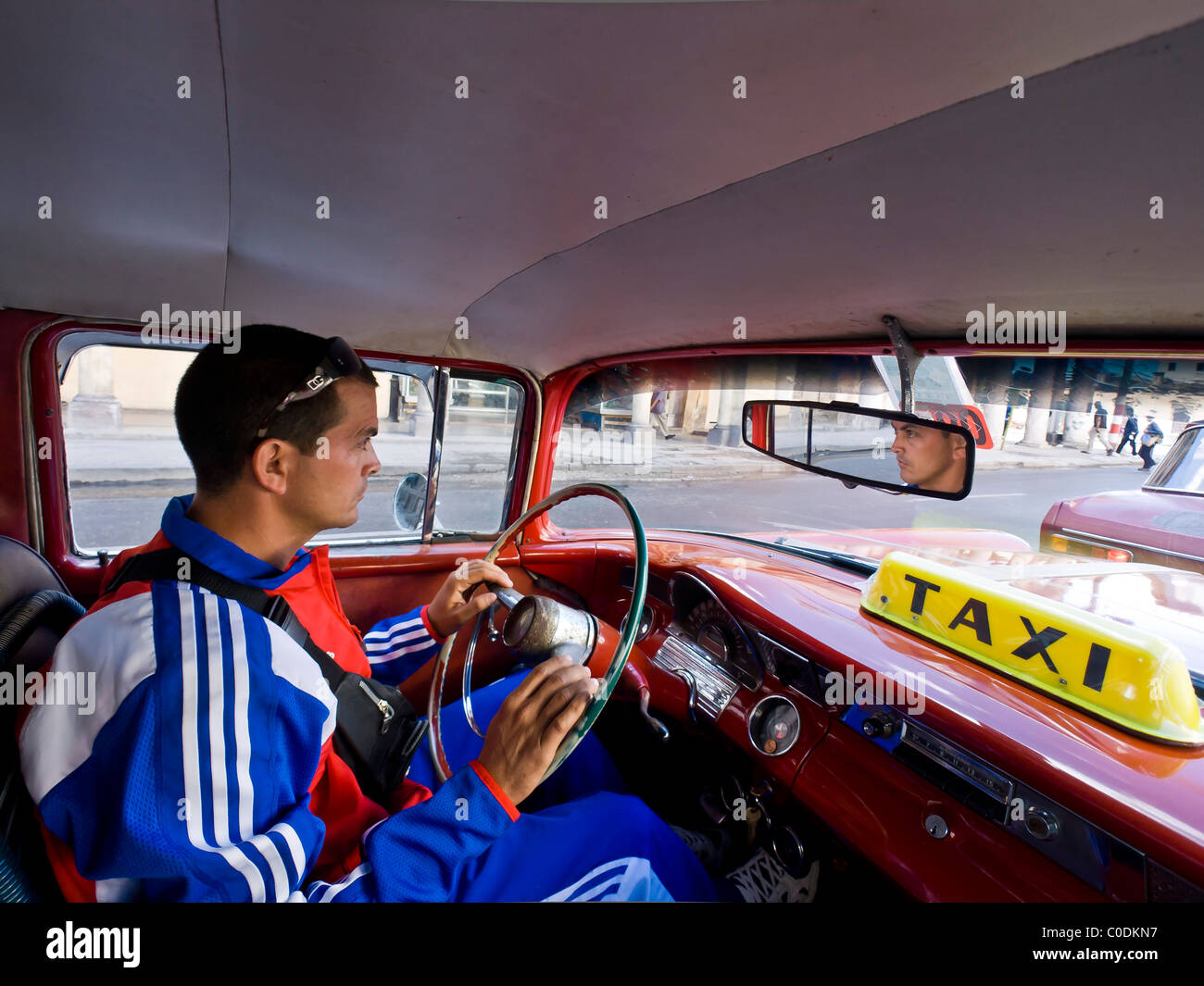 Taxi driver cab interior Havana Cuba Stock Photo - Alamy