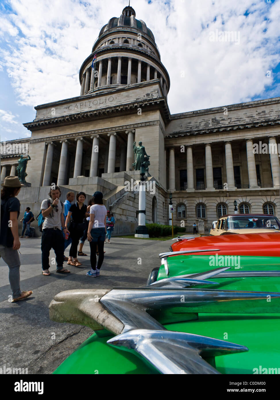 Classic american old cars outside Capitol Building HABANA VIEJA ...