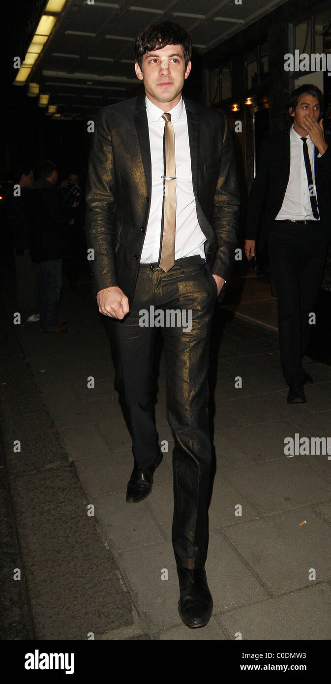Mark Ronson leaving Lily Allen's 23rd birthday party at Claridges ...