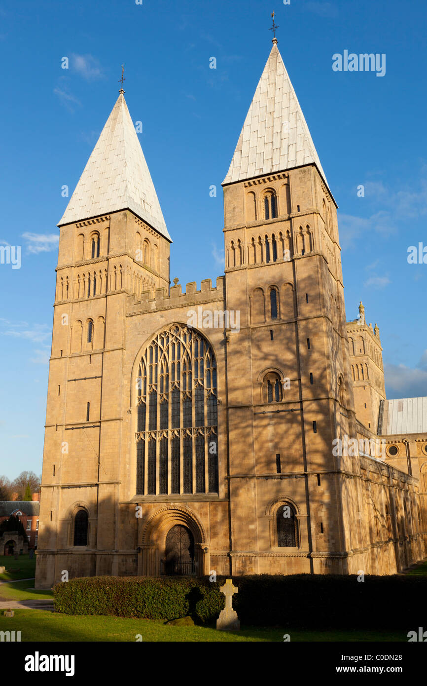 Front facade and graveyard of Southwell Minster Southwell ...