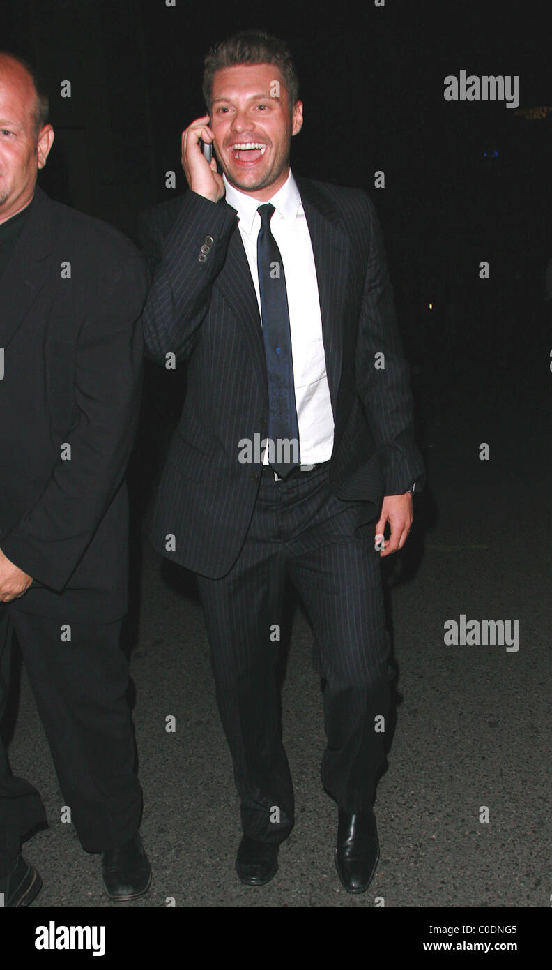 Ryan Seacrest arrives at a private estate to attend an after party to ...