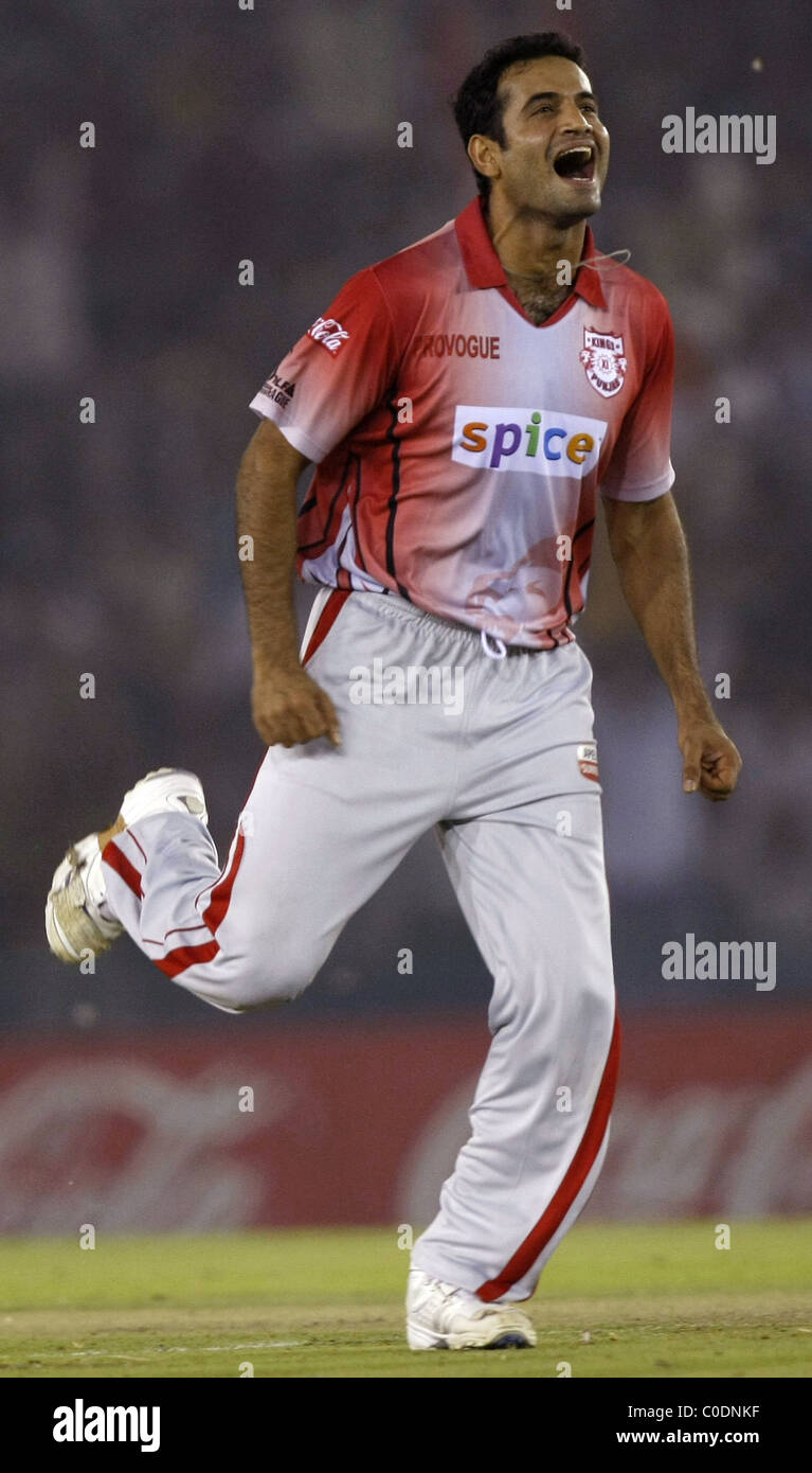 Irfan Pathan DLF IPL cricket match between Kolkata Knight Riders and ...