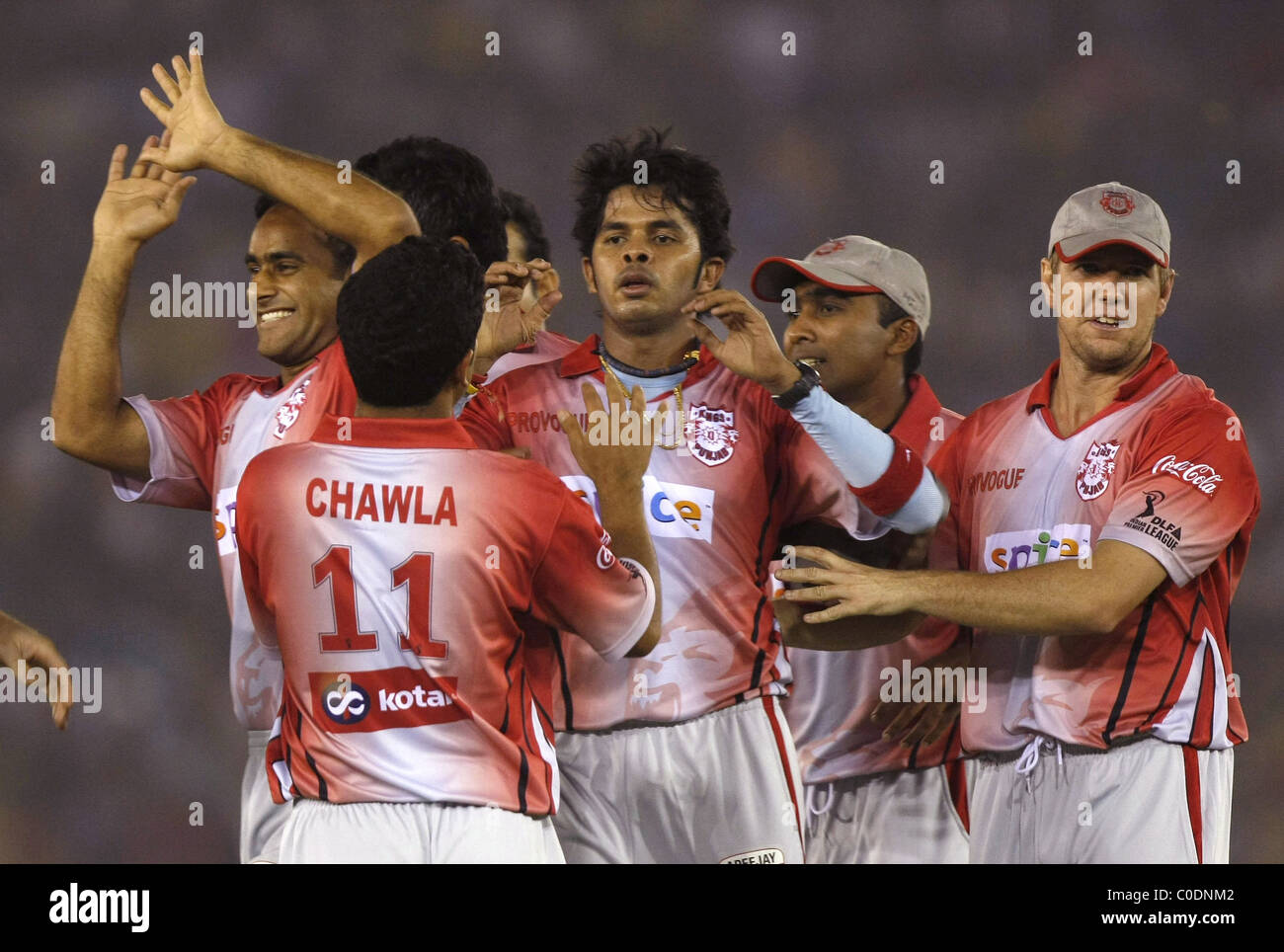 DLF IPL cricket match between Kolkata Knight Riders and the Kings XI ...