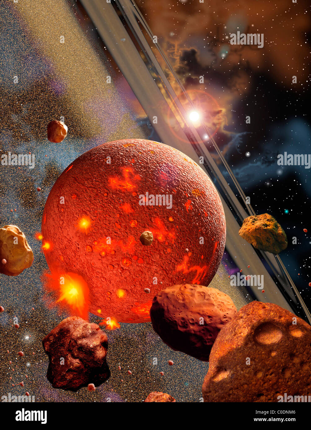 The primordial Earth during the time it was being formed by the ...