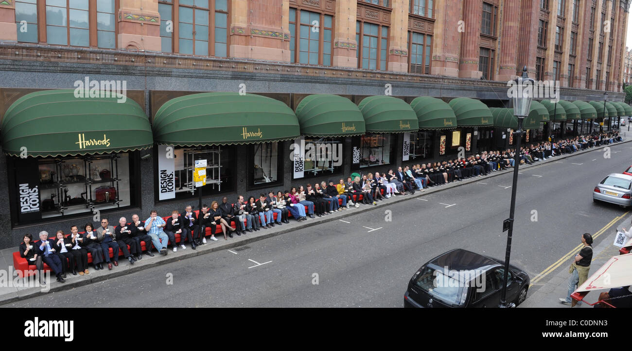 The worlds longest sofa is presented at Harrods as part of their their ...