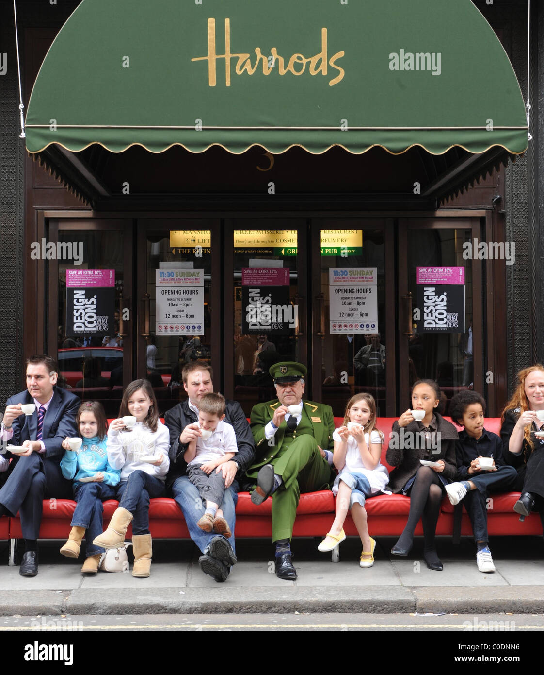 The worlds longest sofa is presented at Harrods as part of their their ...