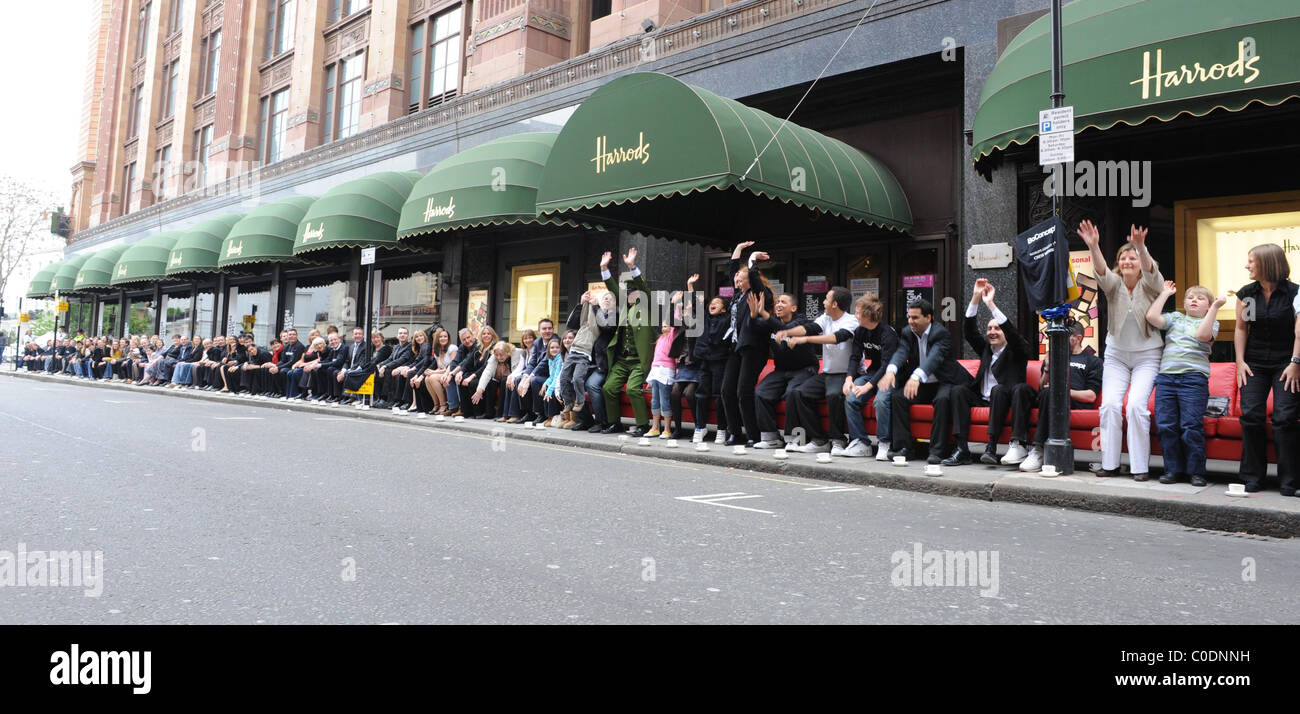 The worlds longest sofa is presented at Harrods as part of their their ...