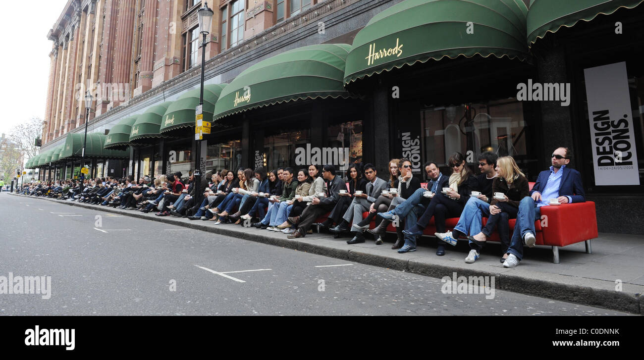 The worlds longest sofa is presented at Harrods as part of their their ...