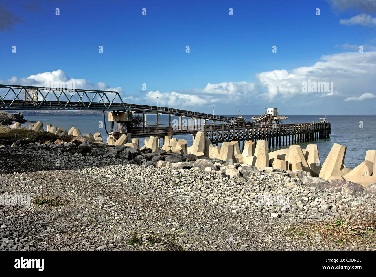 A view of the jetty at Llanddulas, North Wales,used to load stone from ...