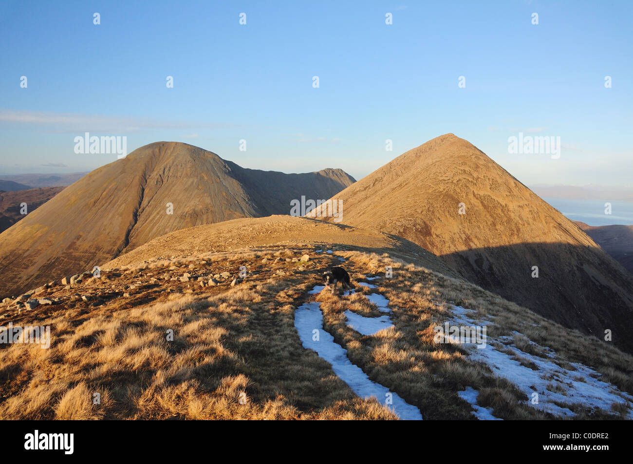 Glamaig and Beinn Dearg Mhor from Beinn Dearg, Isle of Skye, Hebrides ...