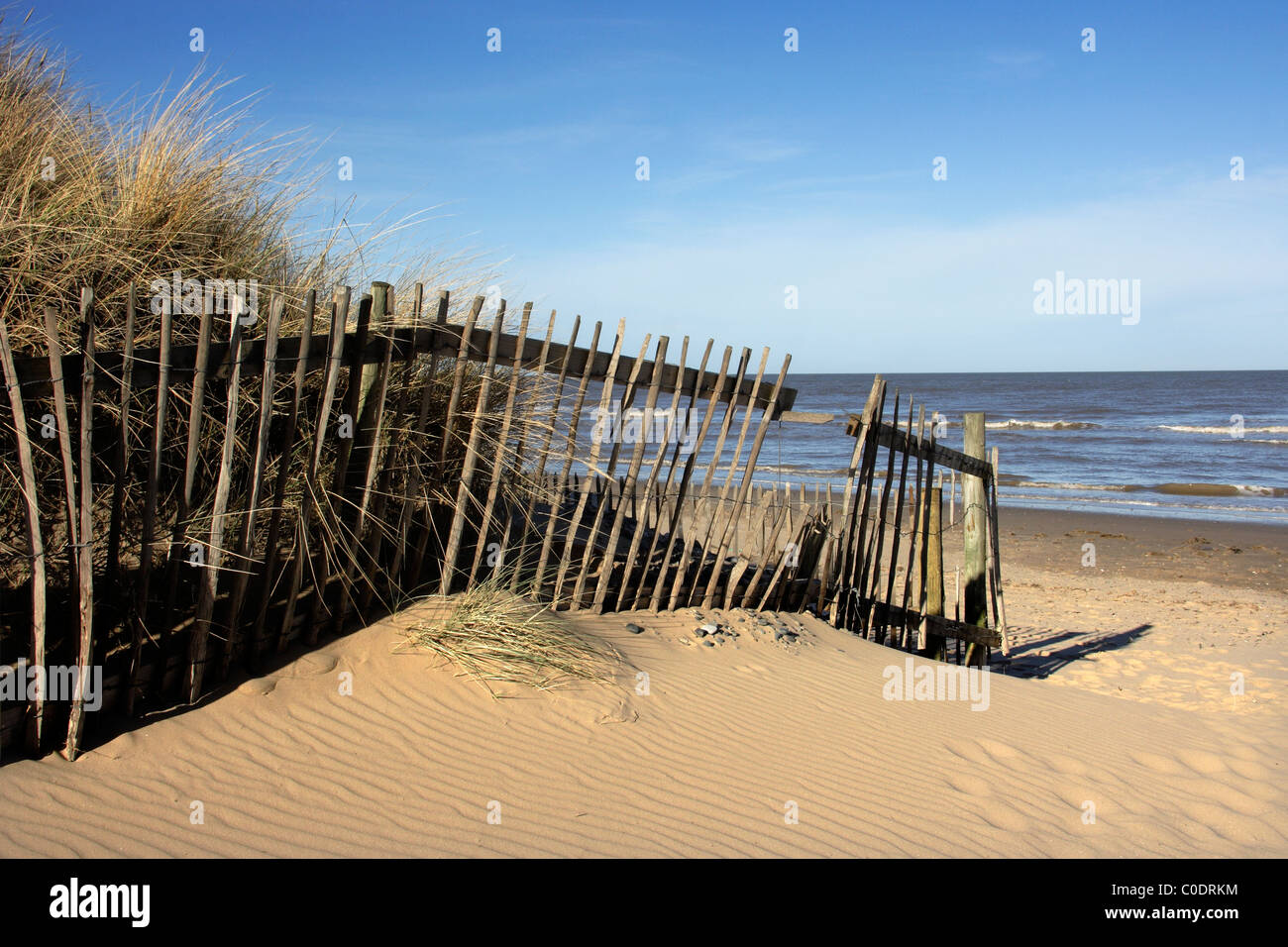 Sun, sand and sea at Talacre on the beautiful North Wales coast Stock ...