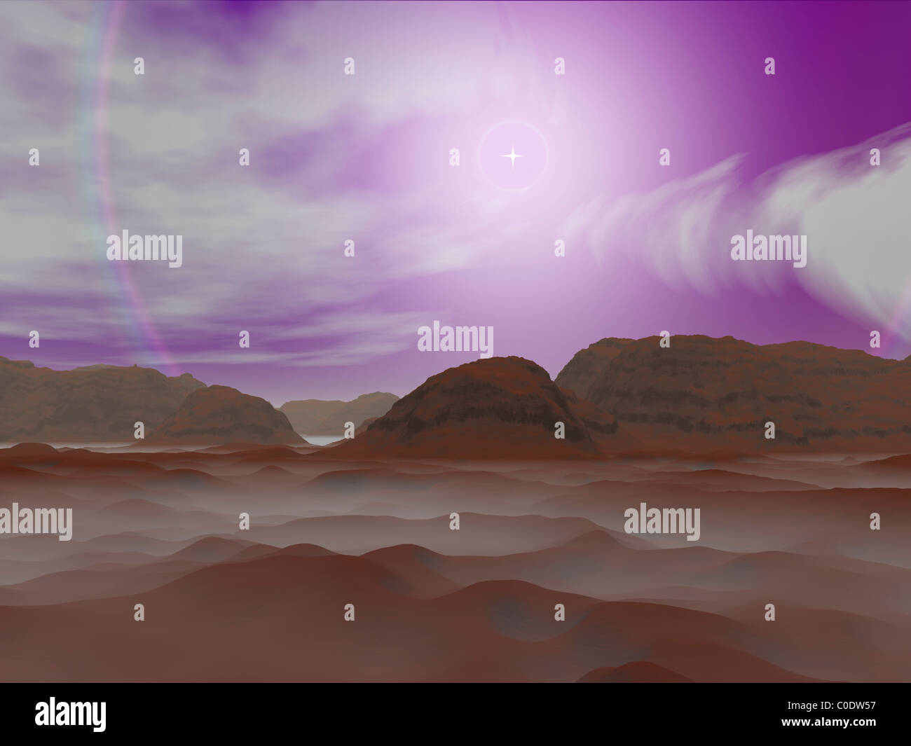 Artist's concept of the atmosphere on Pluto Stock Photo - Alamy
