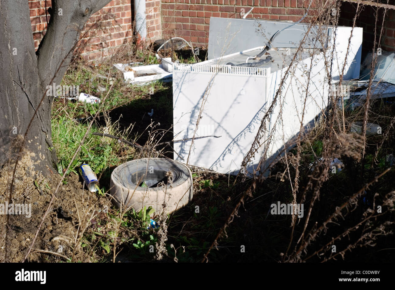 discarded white goods dumped on an industrial estate Stock Photo - Alamy