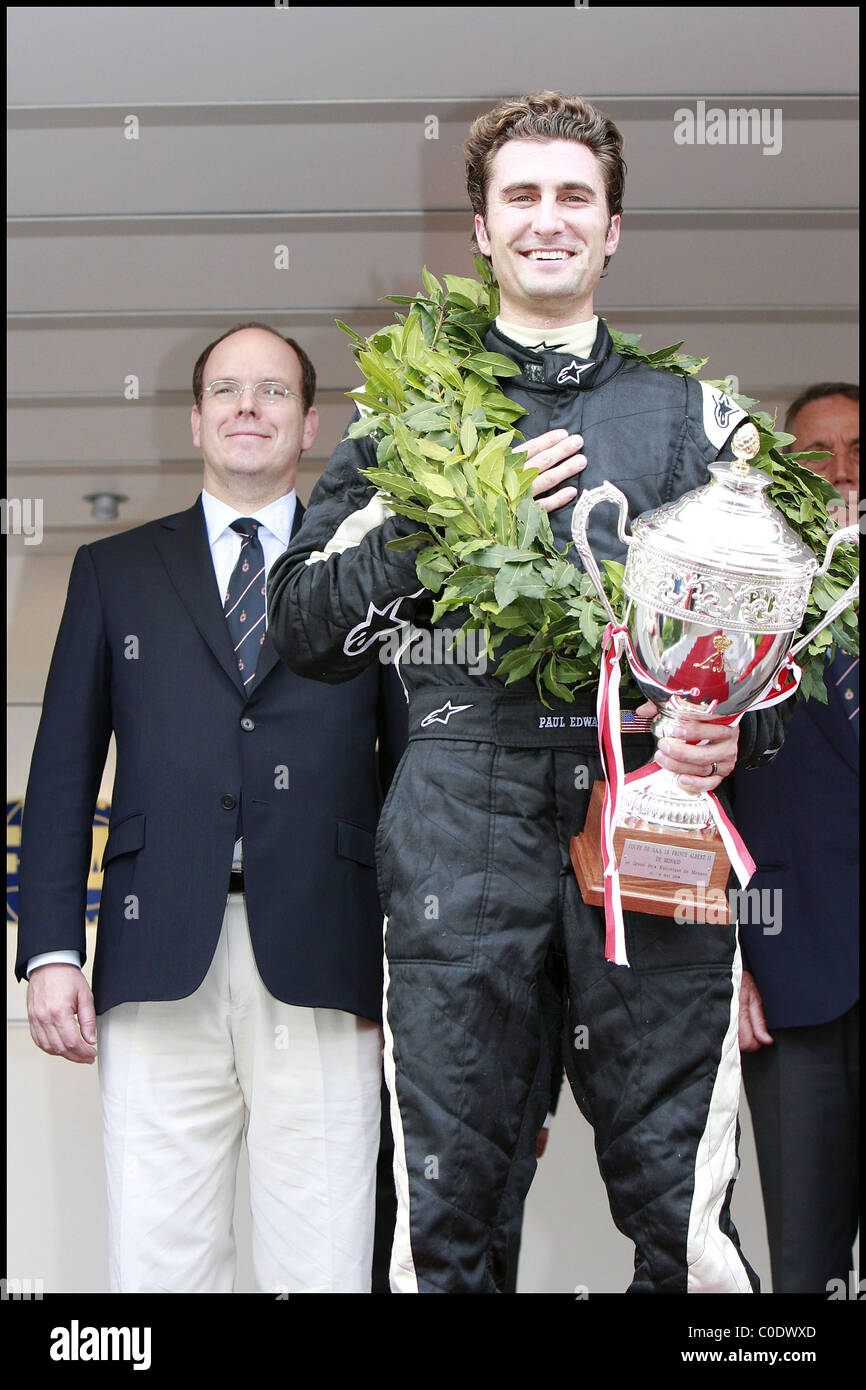 Paul Edwards, winner of the race car and Prince Albert of Monaco ...