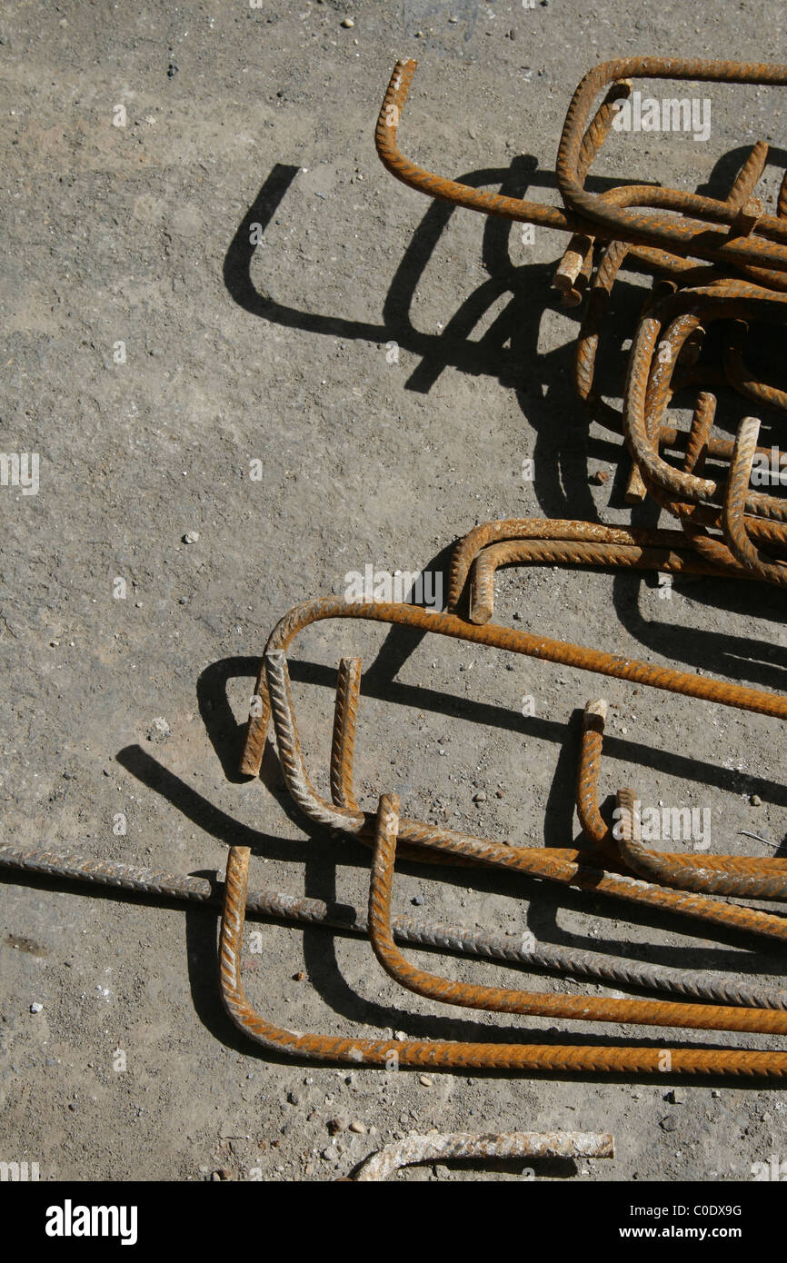 steel fixing rods on building site Stock Photo - Alamy
