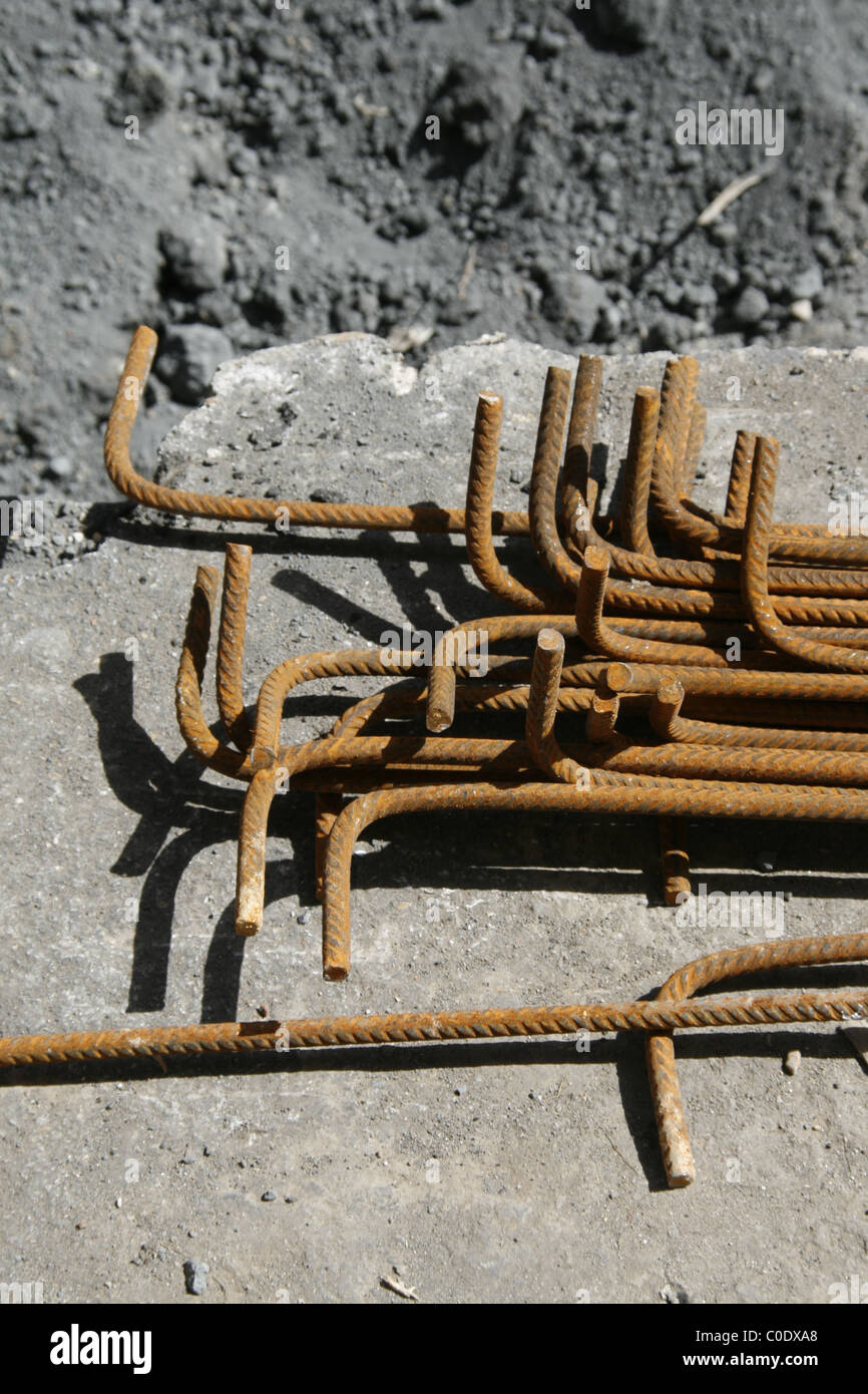 steel fixing rods on building site Stock Photo - Alamy