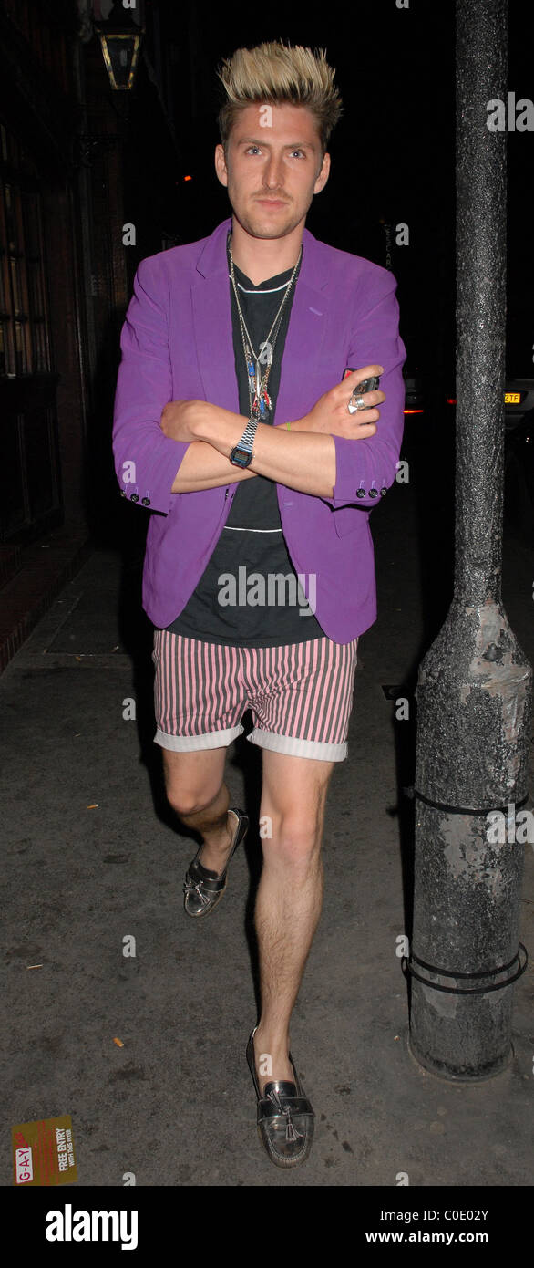 Henry Holland leaving the Green carnation Bar in Soho london, England ...