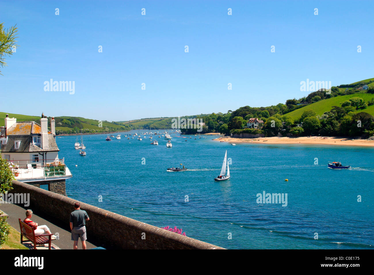 Salcombe, Kingsbridge Estuary, Devon, England, UK, Europe Stock Photo ...