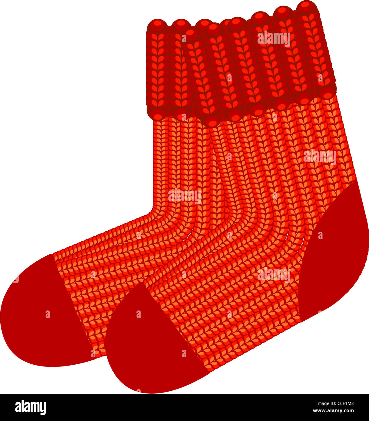 Red knit wool socks Stock Photo - Alamy