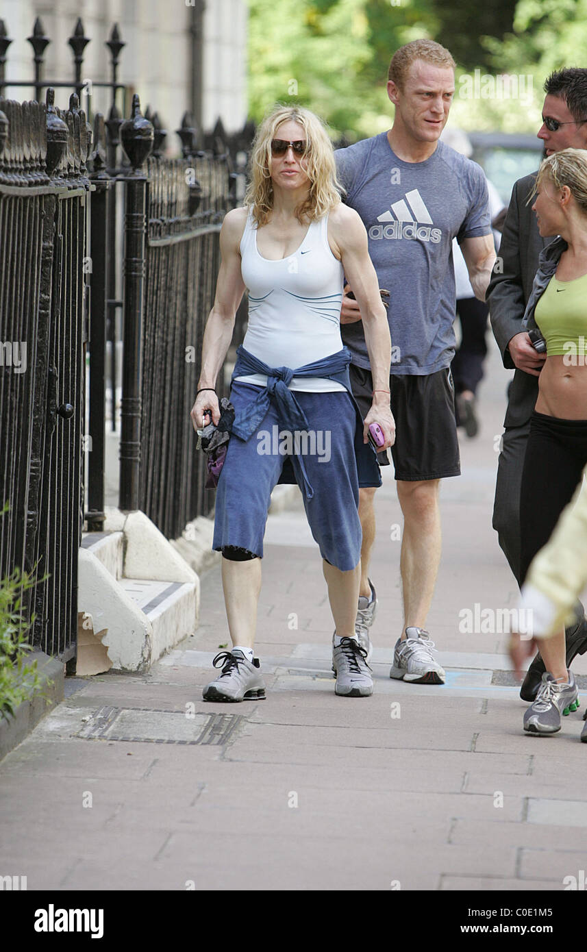 Madonna leaves her gym looking very muscular London, England - 13.05.08 ...