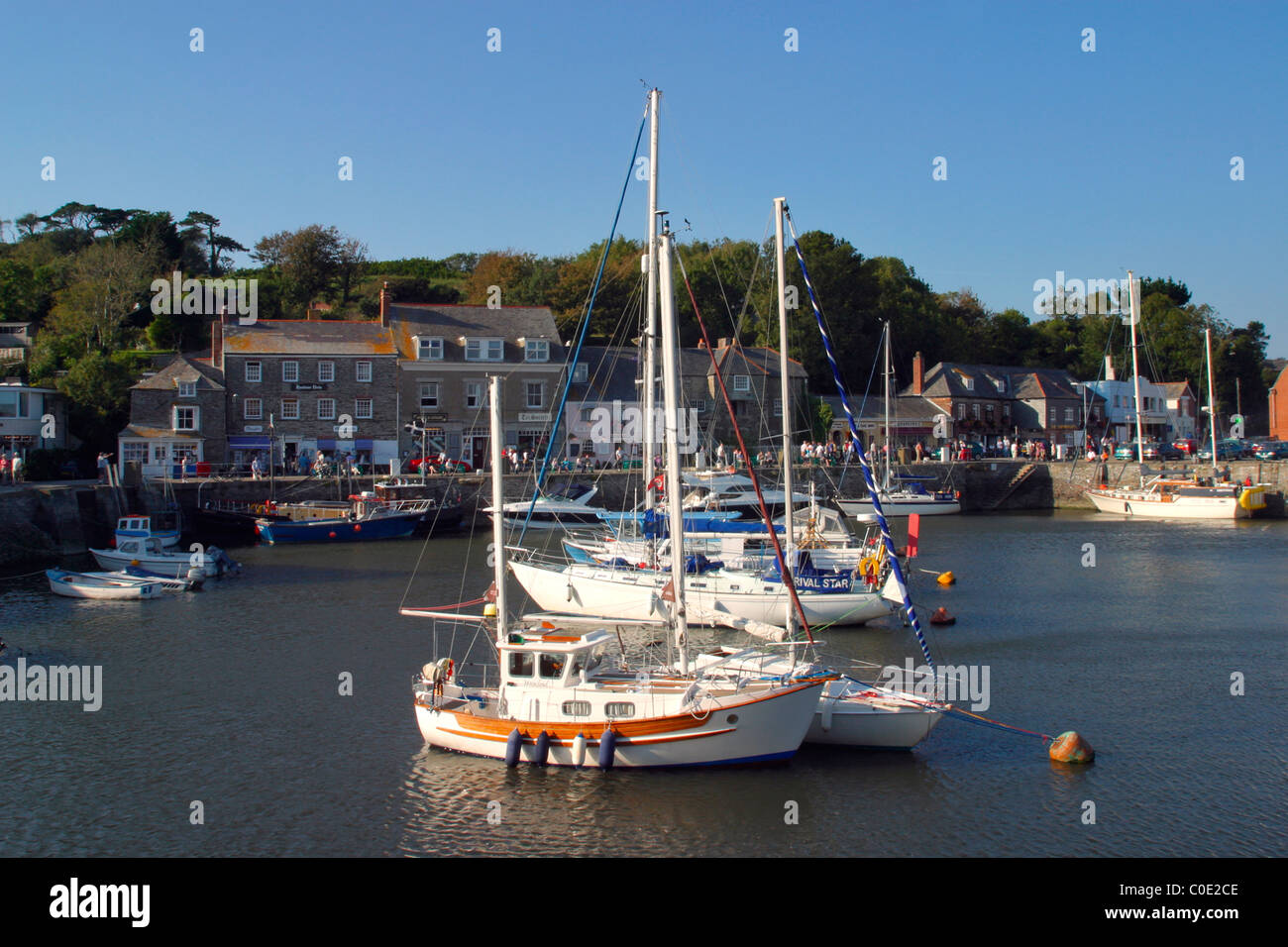 Harbour scene at Padstow, Cornwall, England, UK, Europe Stock Photo - Alamy