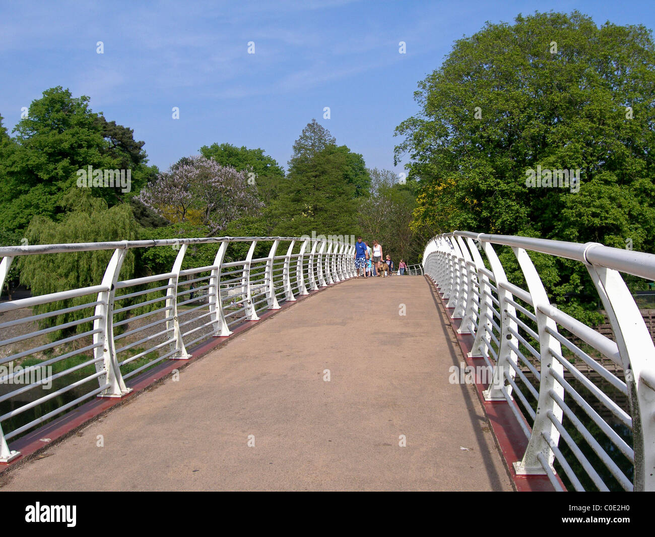 The Modern Footbridge over the River Taff in Bute Park, Cardiff, South ...