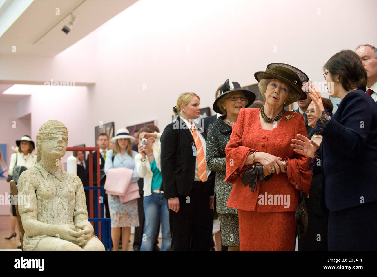 Queen Beatrix of the Netherlands visiting the KUMU art museum in ...