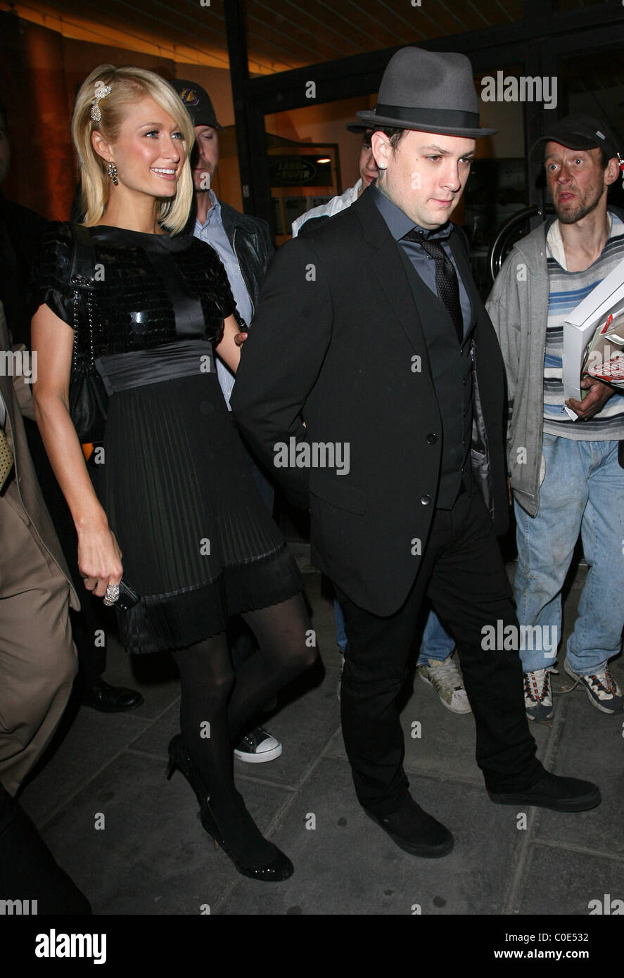 Paris Hilton and her boyfriend Benji Madden leaving Nobu Berkeley ...