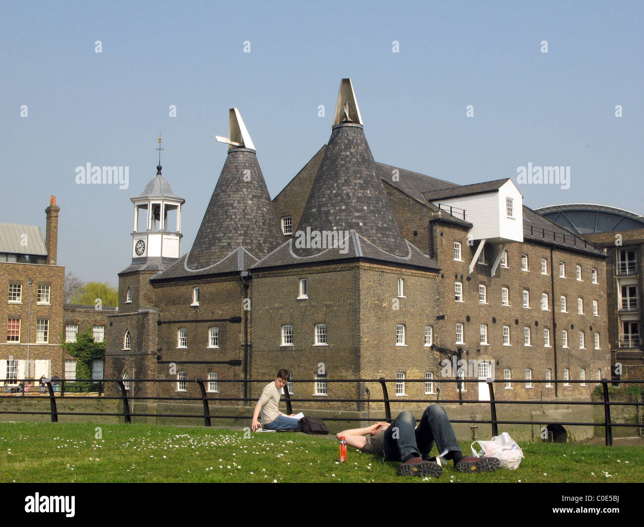 UK- Traditional converted oasthouses at Three Mills Film Studio in Bow ...