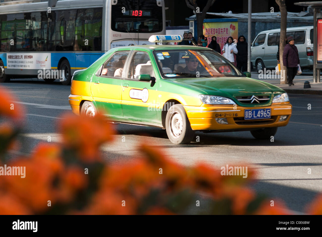 Taxi in Beijing Stock Photo - Alamy