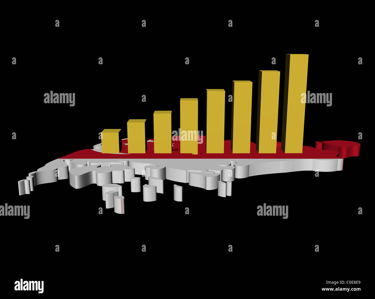 graph on Singapore map flag illustration Stock Photo - Alamy