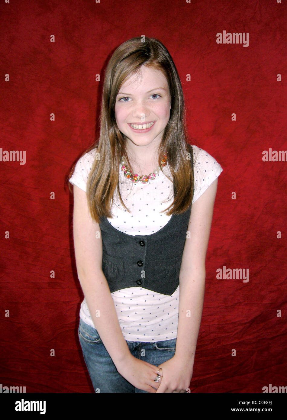 Georgie Henley at a press conference for 'Chronicles of Narnia: Prince ...