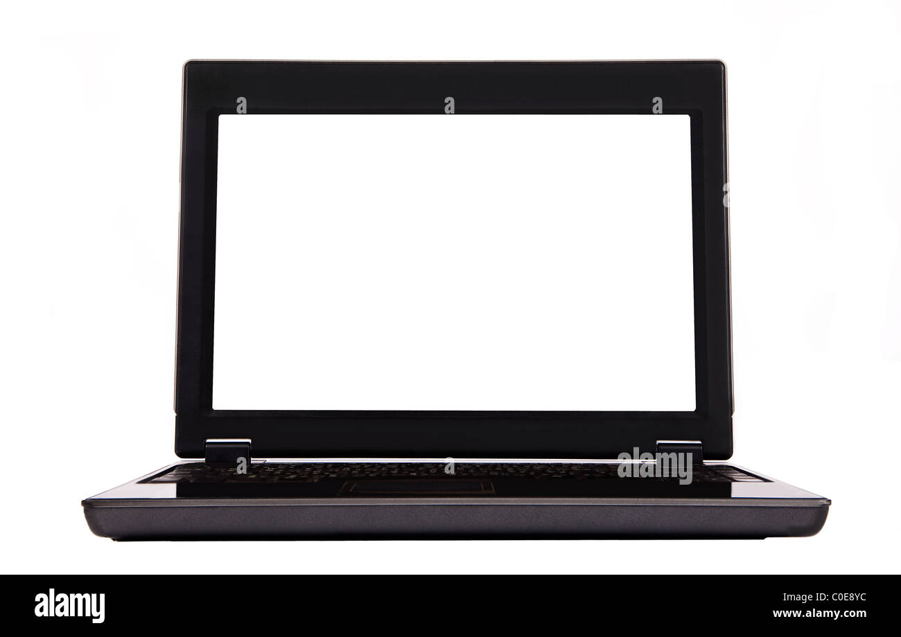 black and gray laptop computer isolated on white background Stock Photo ...
