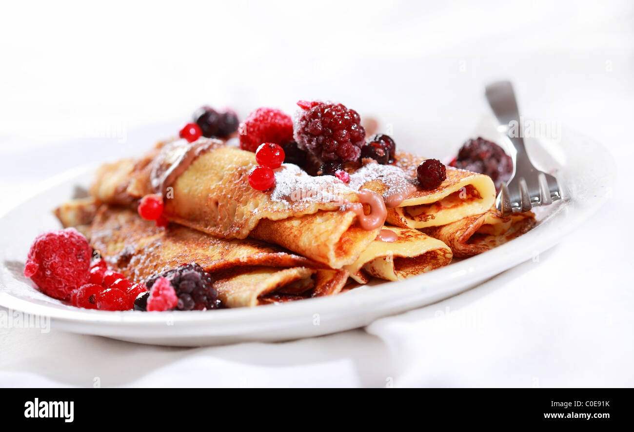 Breakfast sweet crepes filled hi-res stock photography and images - Alamy