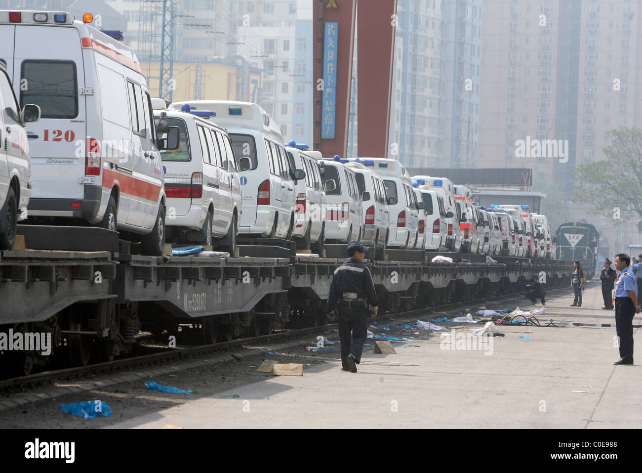 Over 70 ambulances donated by Beijing government are transported to ...