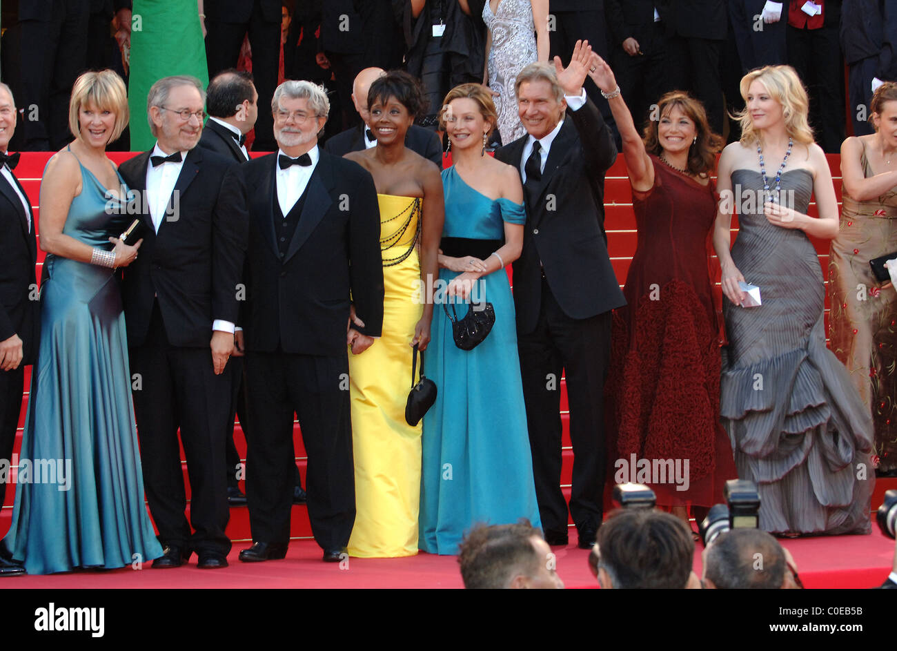 Steven Spielberg, George Lucas, Calista Flockhart, Harrison Ford and ...