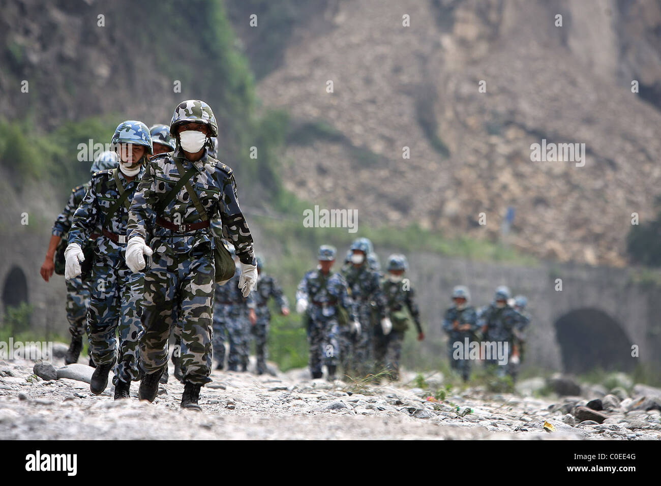 Soldiers of the People`s Liberation Army (PLA) head to the isolated ...