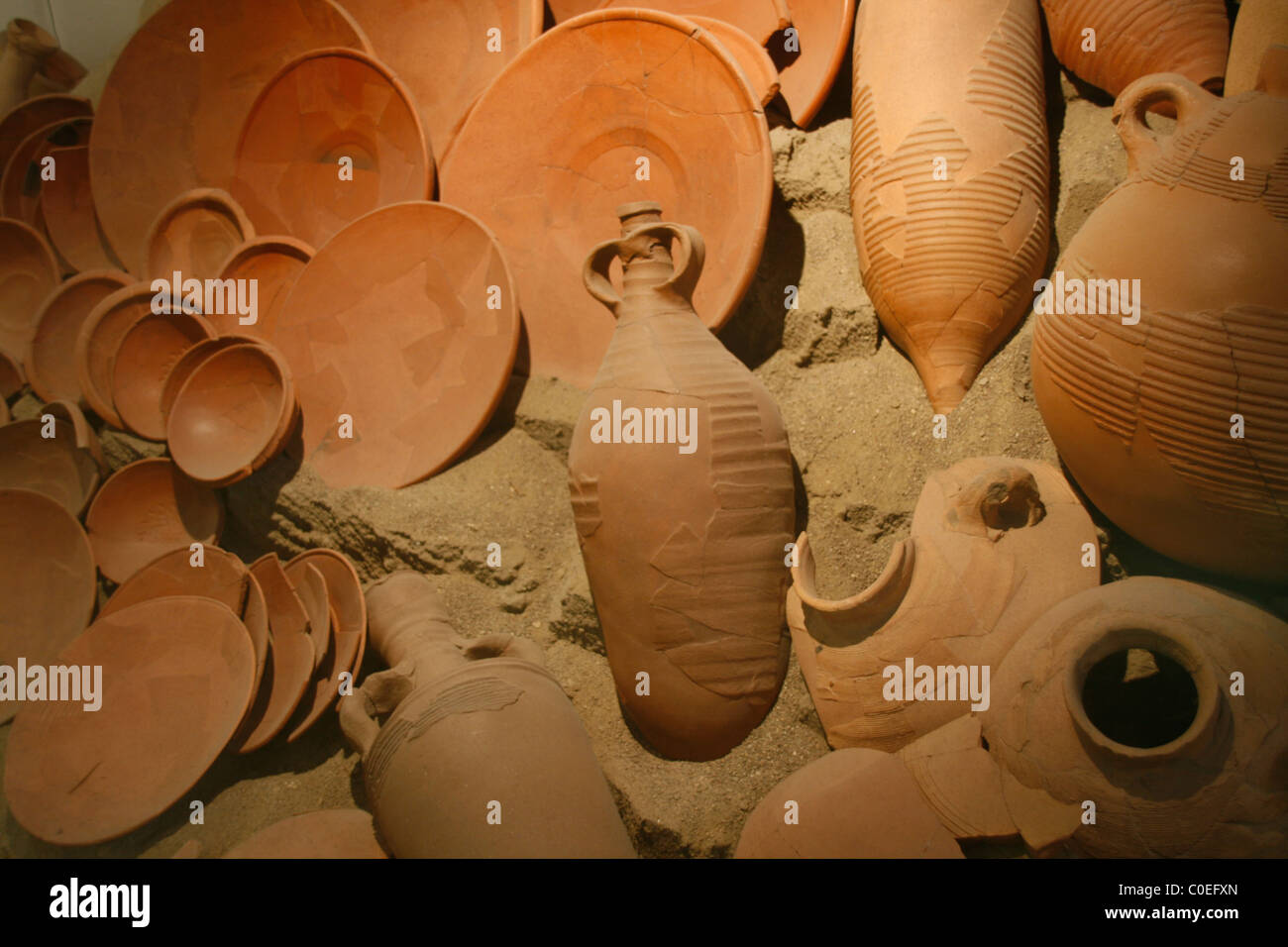 Roman pottery display in a museum in rome hi-res stock photography and ...